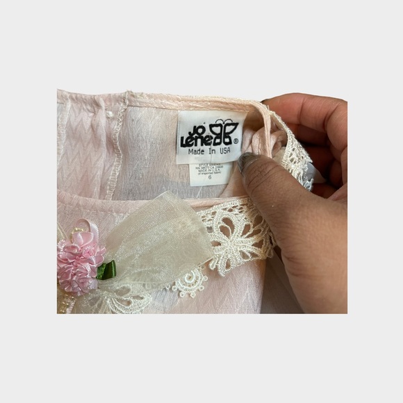 Jo Lene | Dresses | Mervyns Jo Lene Vintage Blush Pink Lace Trim Tulle Dress | Poshmark